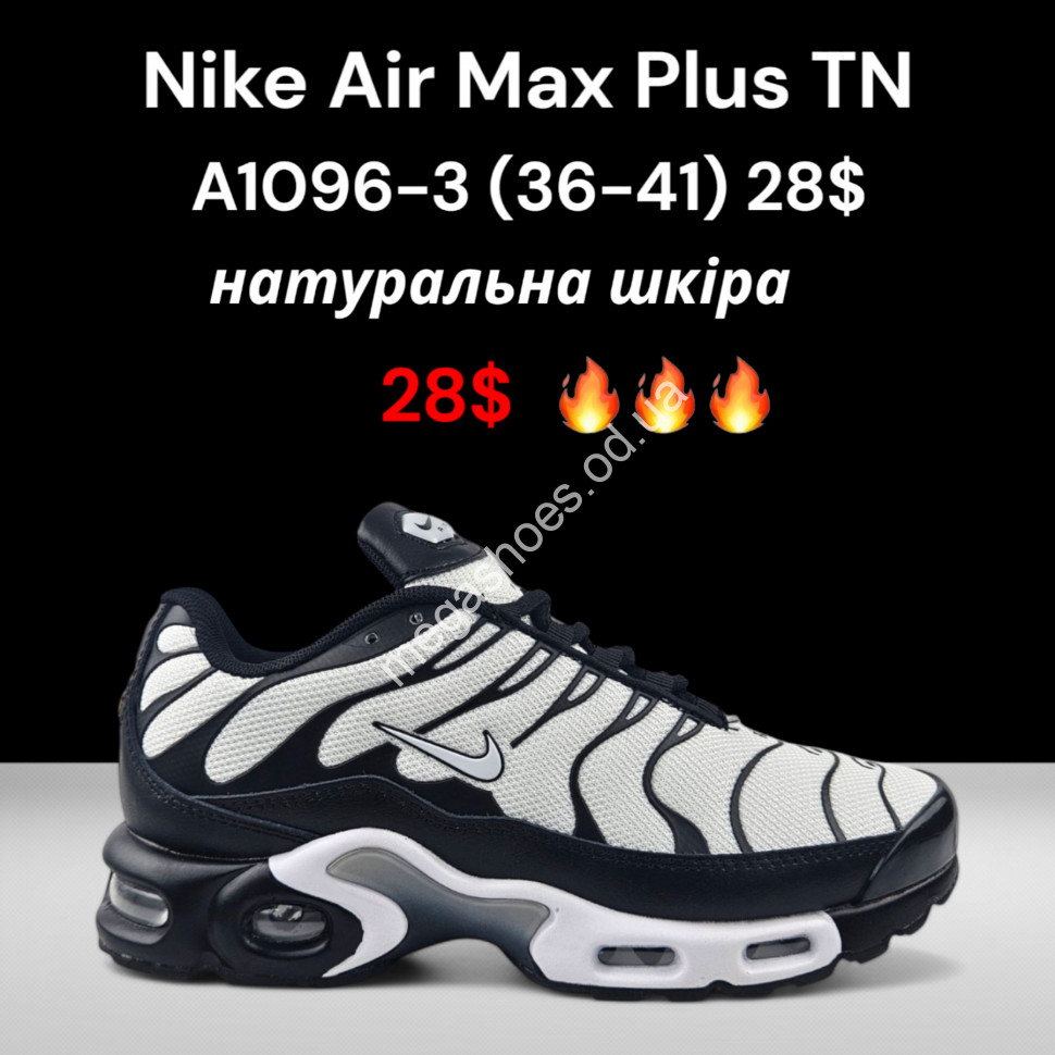 Кроссовки Nike Air Max Plus TN натуральная кожа A1096-3 FT купити оптом на 7 км в Одесі